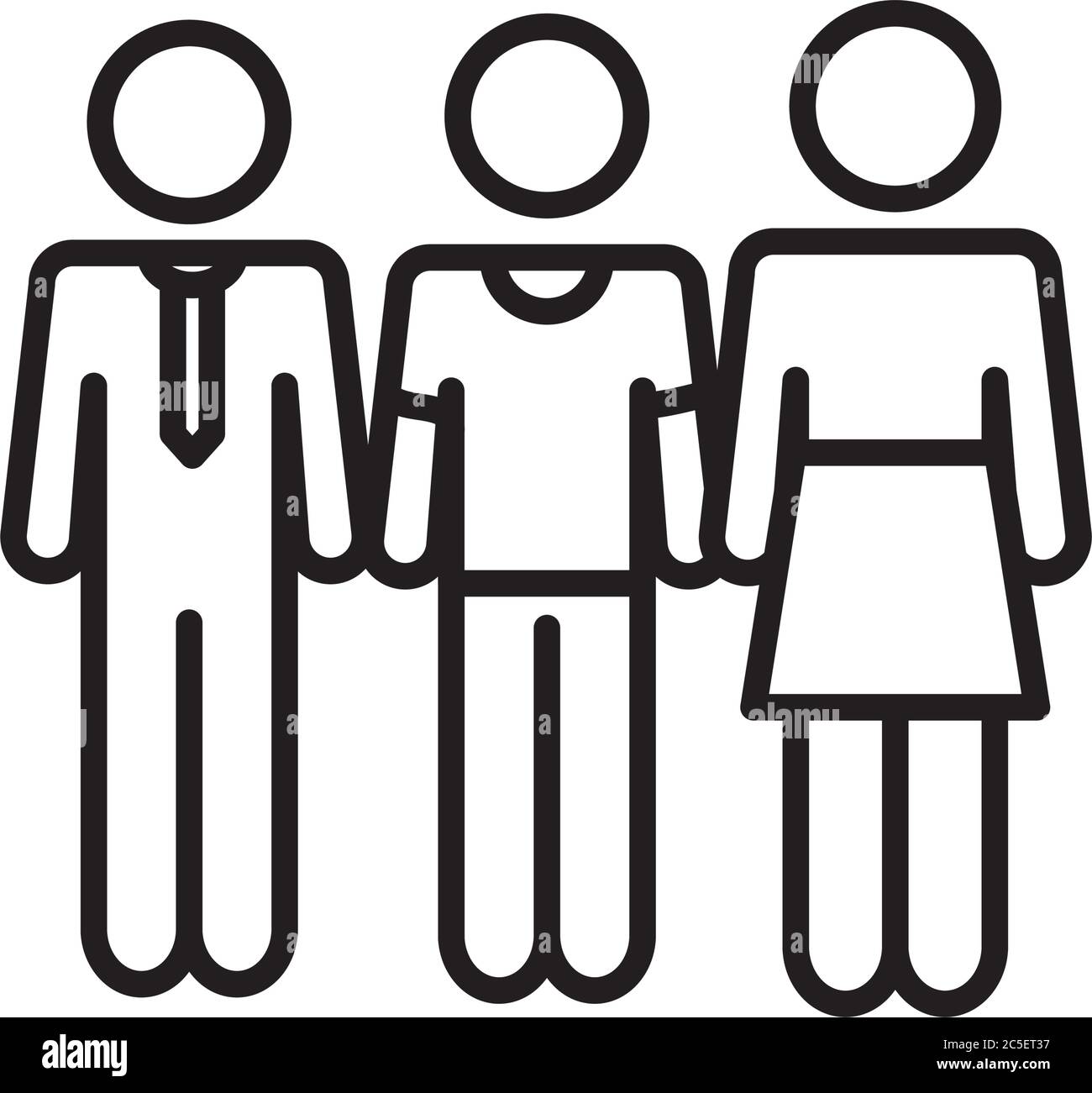pictogram businessman standing with man and woman beside over white ...