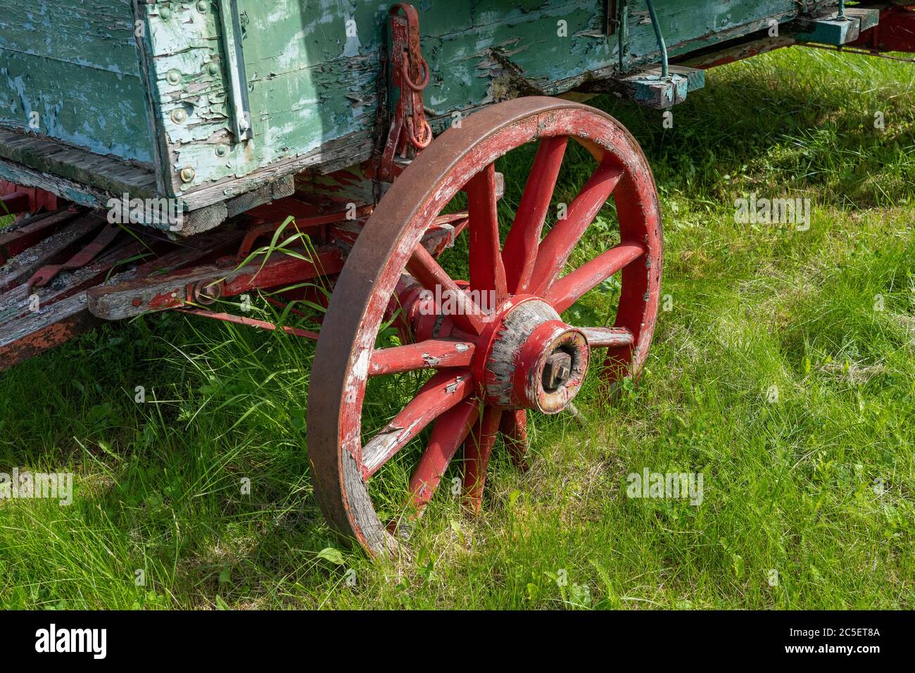 Old-fashioned wagon at Chena Hot Springs Resort in Fairbanks, Alaska ...