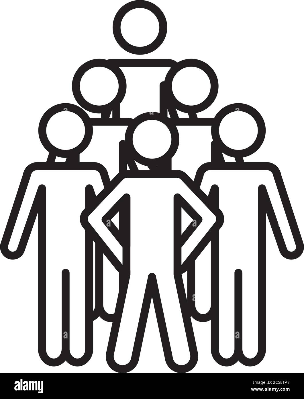 pictogram people icon over white background, line style, vector ...