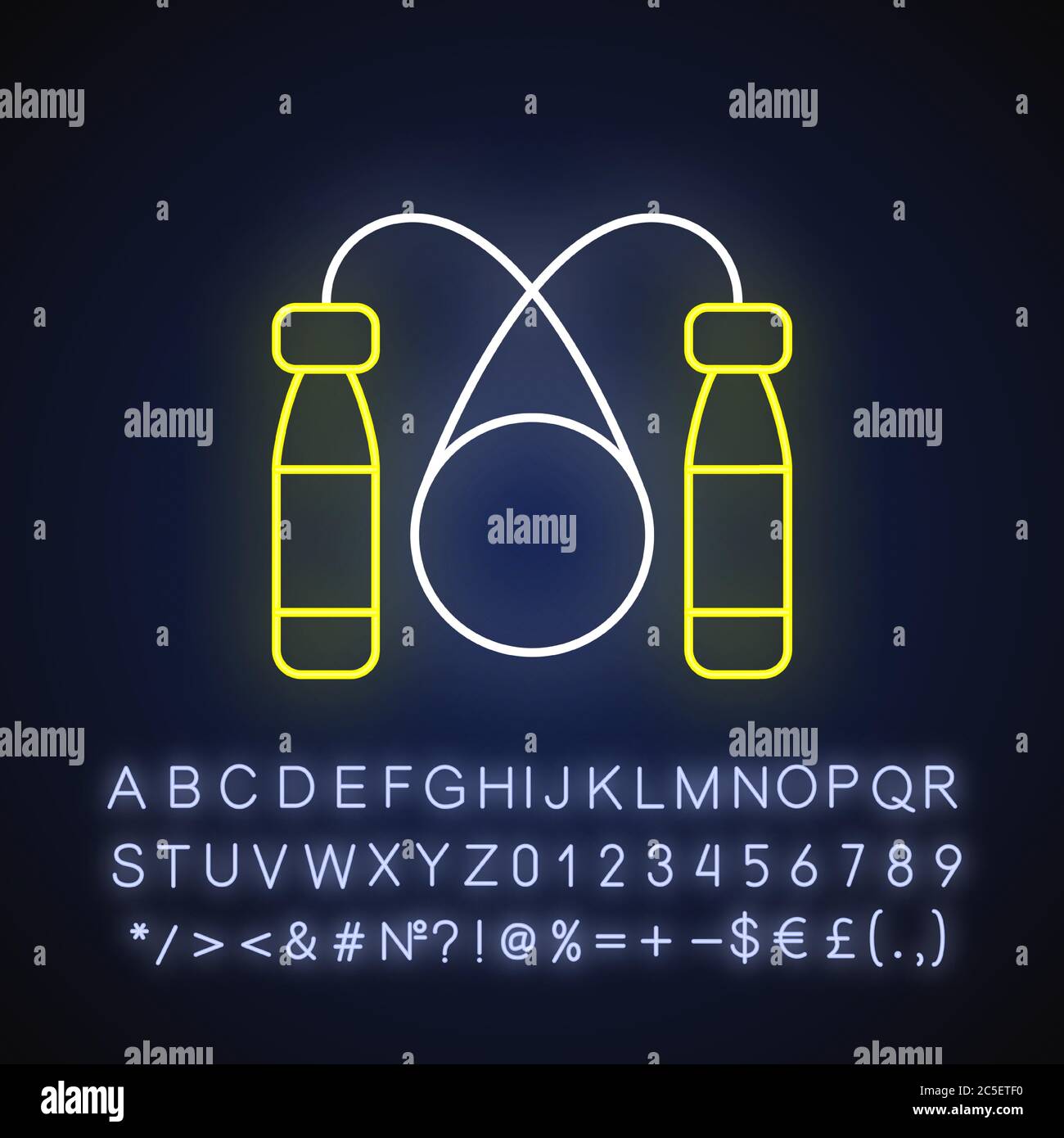 Jump rope neon light icon Stock Vector Image & Art - Alamy