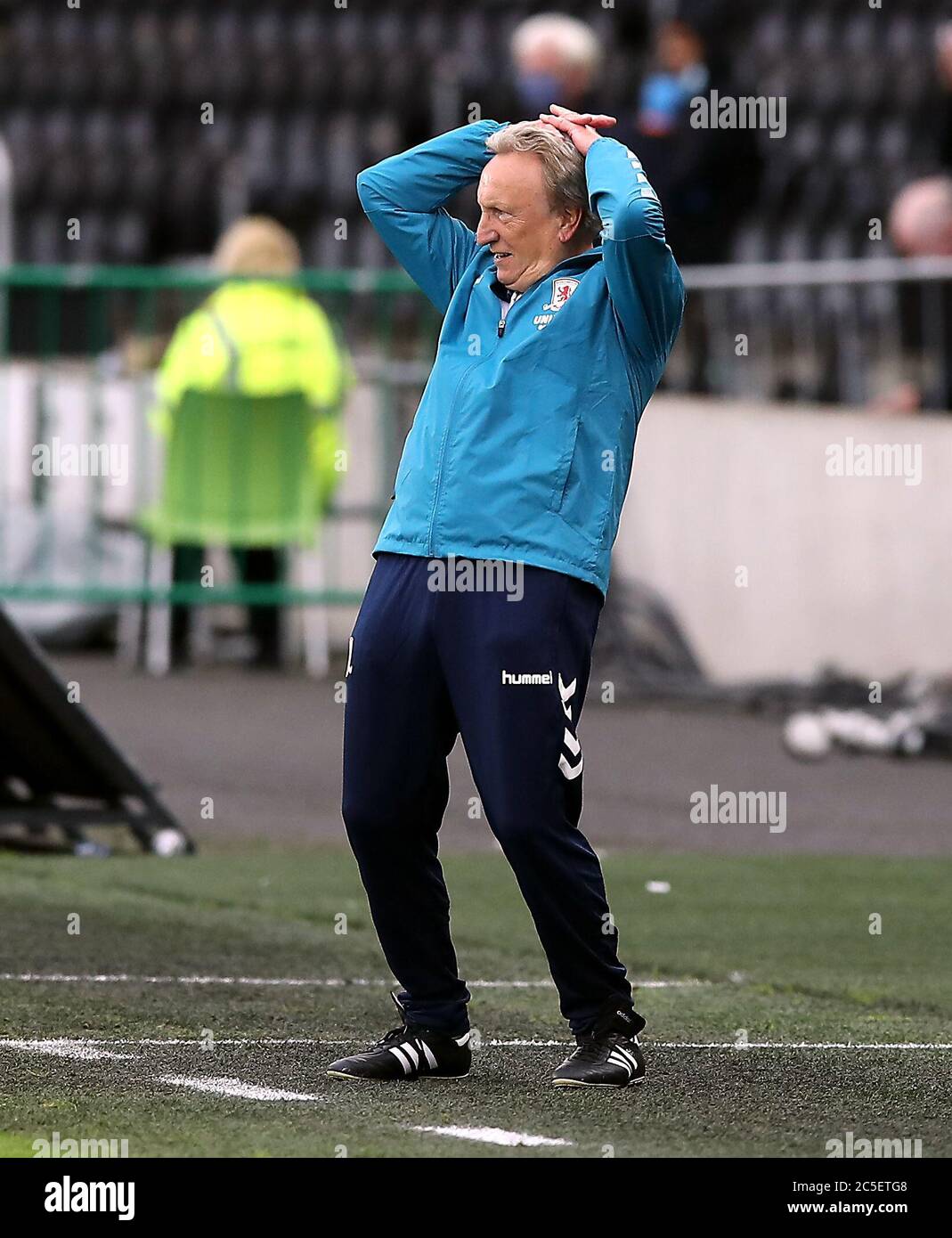 Middlesbrough manager Neil Warnock on the touchline during the Sky Bet ...