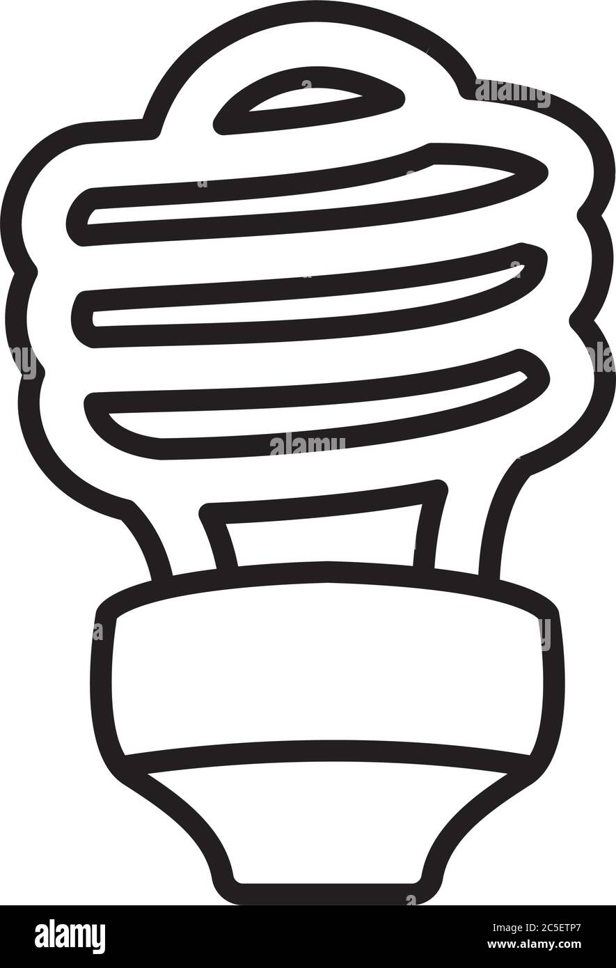 cfl bulb light icon over white background, line style, vector ...