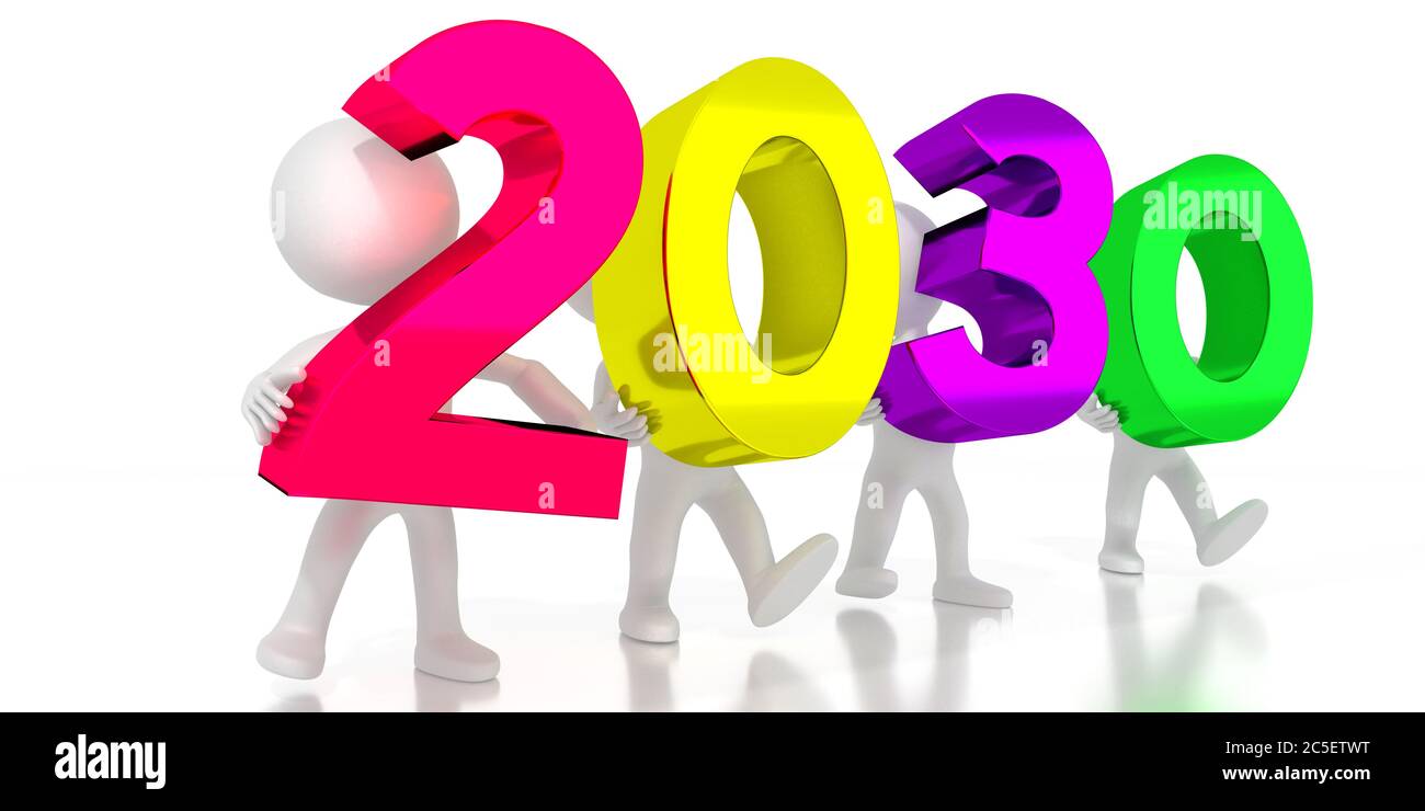2030 - colorful letters - 3D illustration Stock Photo - Alamy