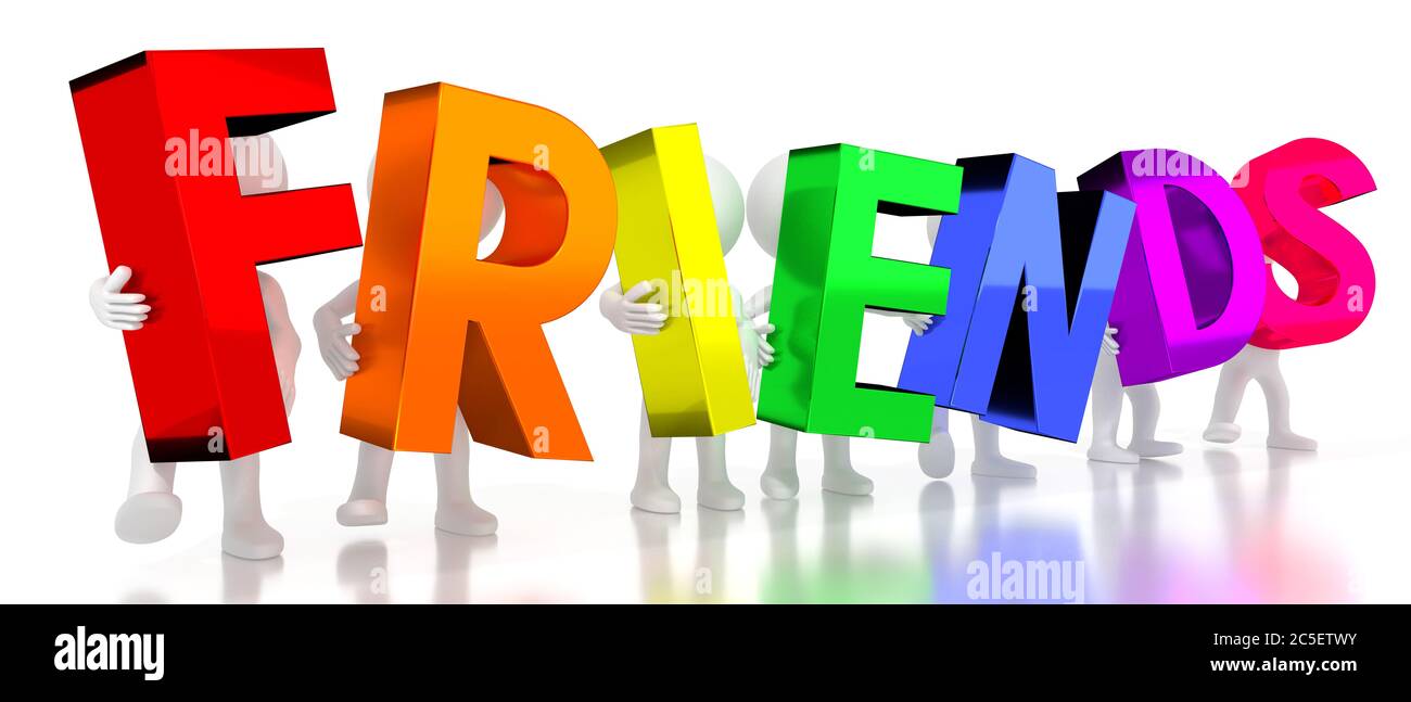 Friends - colorful letters - 3D illustration Stock Photo - Alamy