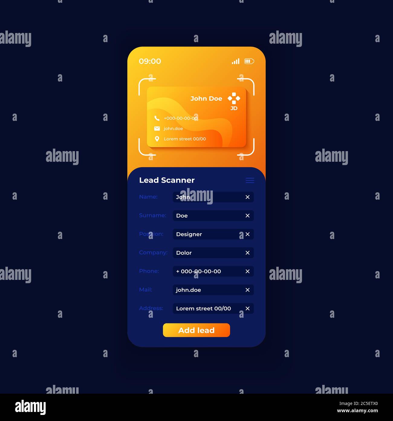 Lead scanner smartphone interface vector template Stock Vector Image ... Lead scanner smartphone interface vector template Stock Vector Image ...