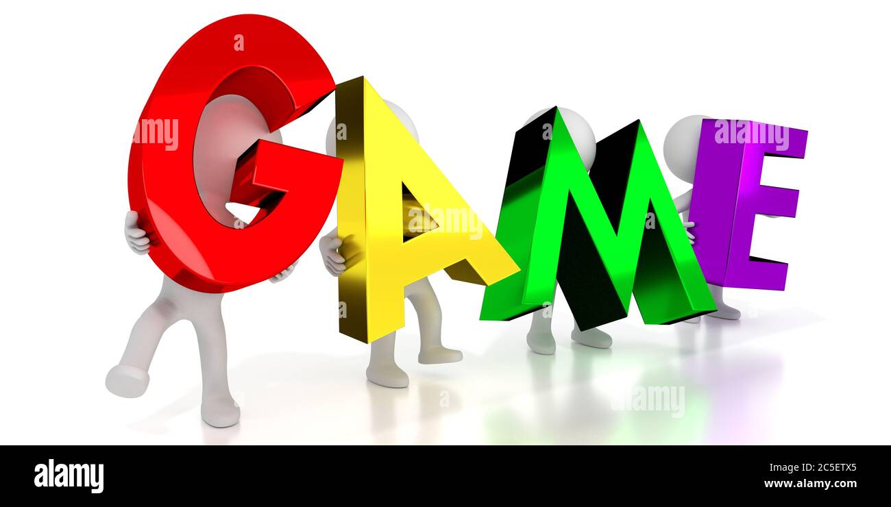 Game - colorful letters - 3D illustration Stock Photo - Alamy