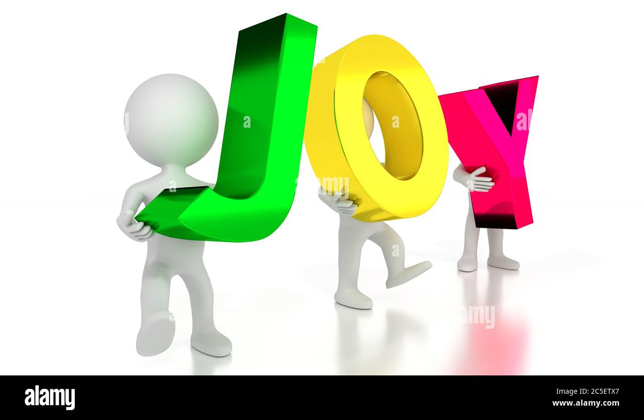 Joy - colorful letters - 3D illustration Stock Photo - Alamy