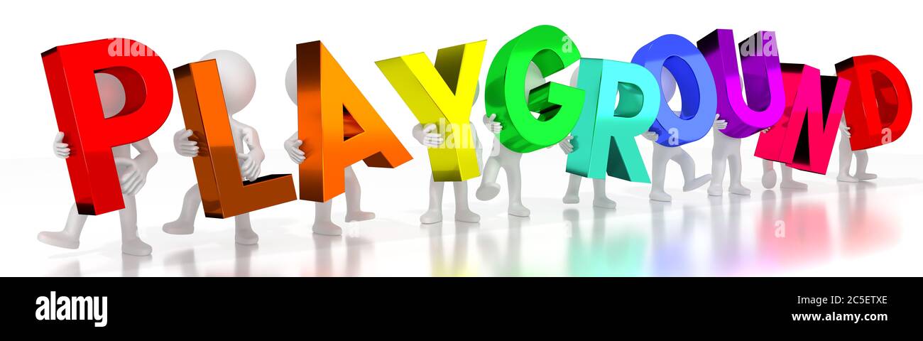 Playground - colorful letters - 3D illustration Stock Photo - Alamy