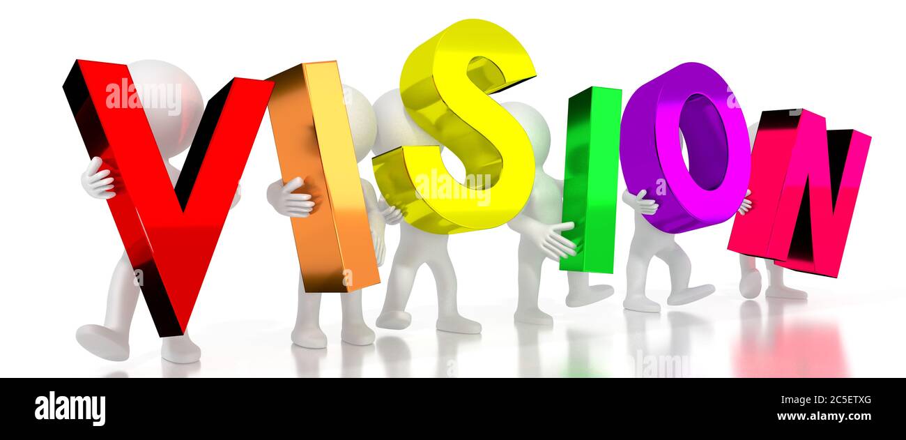 Vision - colorful letters - 3D illustration Stock Photo - Alamy