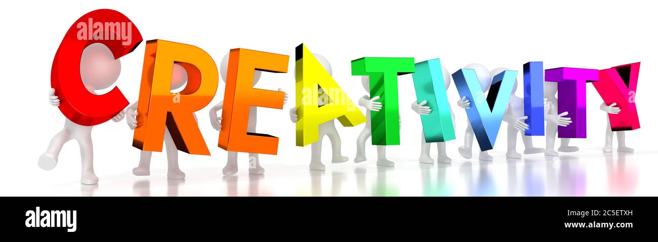 Creativity - colorful letters - 3D illustration Stock Photo - Alamy