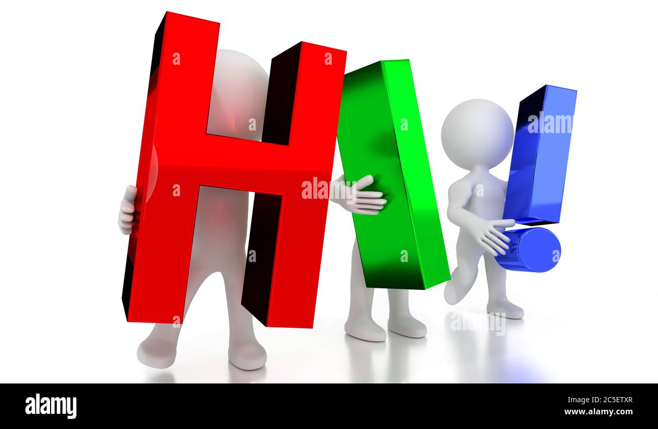 Hi! - colorful letters - 3D illustration Stock Photo - Alamy