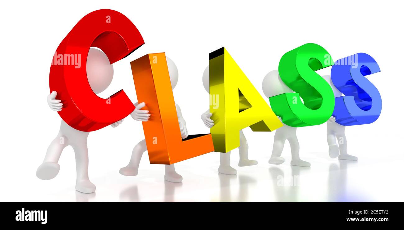 Class - colorful letters - 3D illustration Stock Photo - Alamy