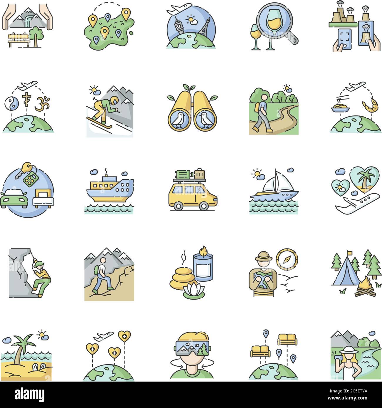 Tourism RGB color icons set Stock Vector Image & Art - Alamy