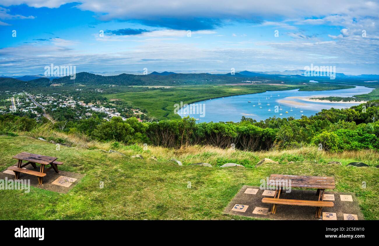 view of Cooktown and the Endeavour River from Cook's Lookout on Grassy ...