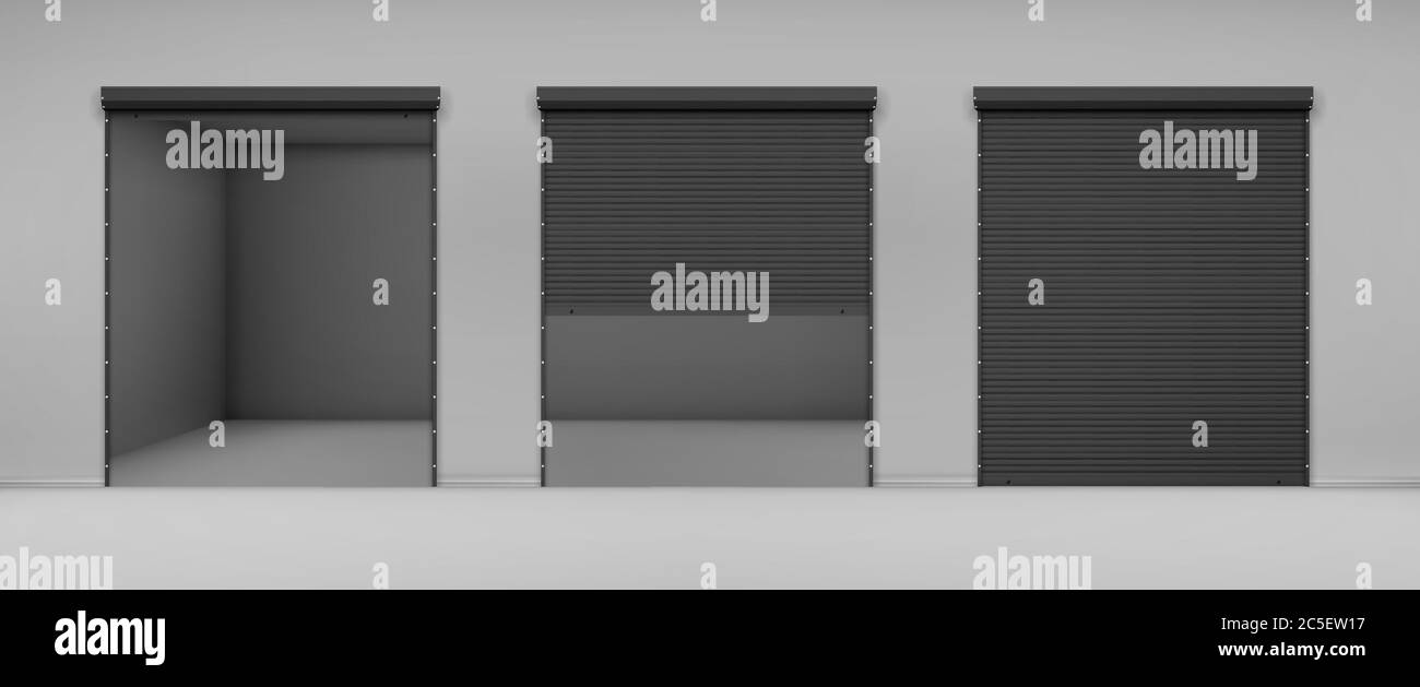 Isolated garage half open door hi-res stock photography and images - Alamy