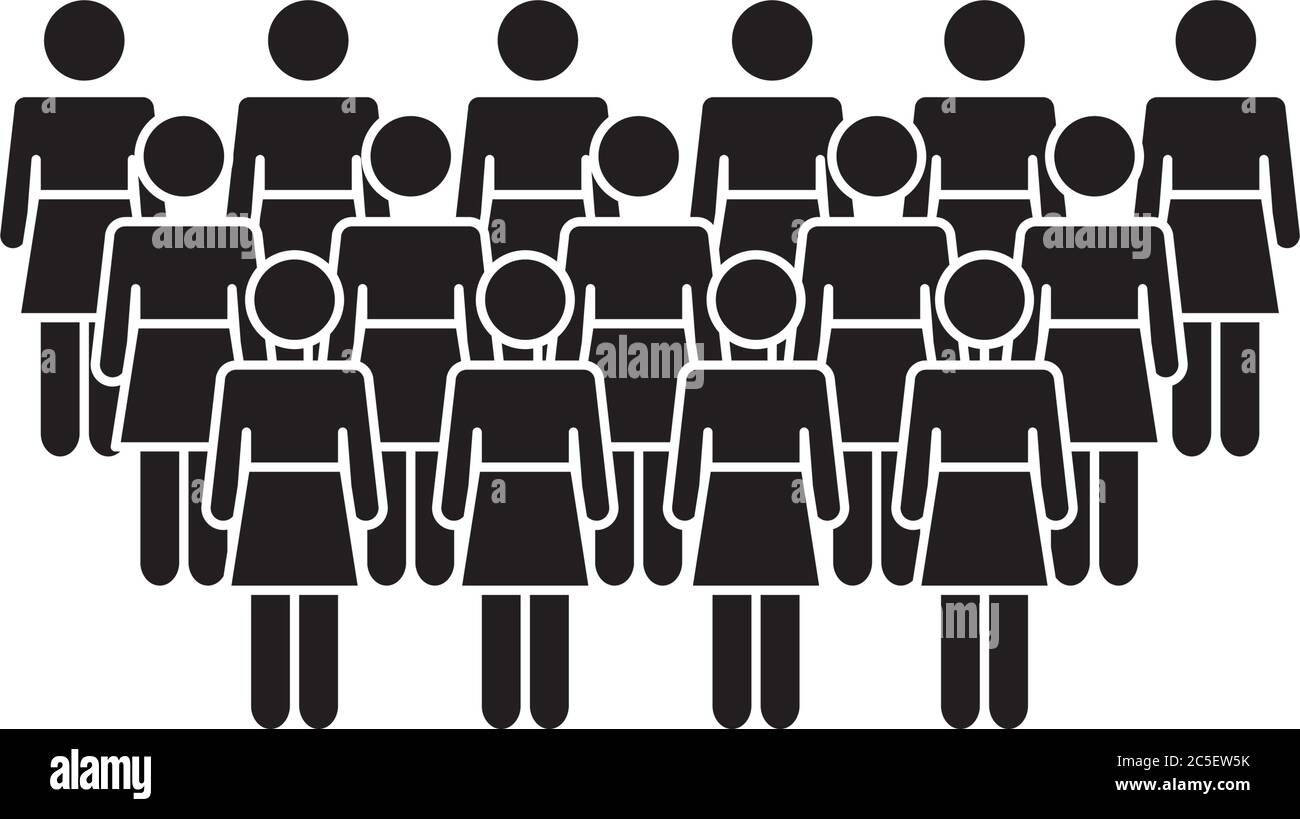 pictogram people women icon icon over white background, silhouette ...