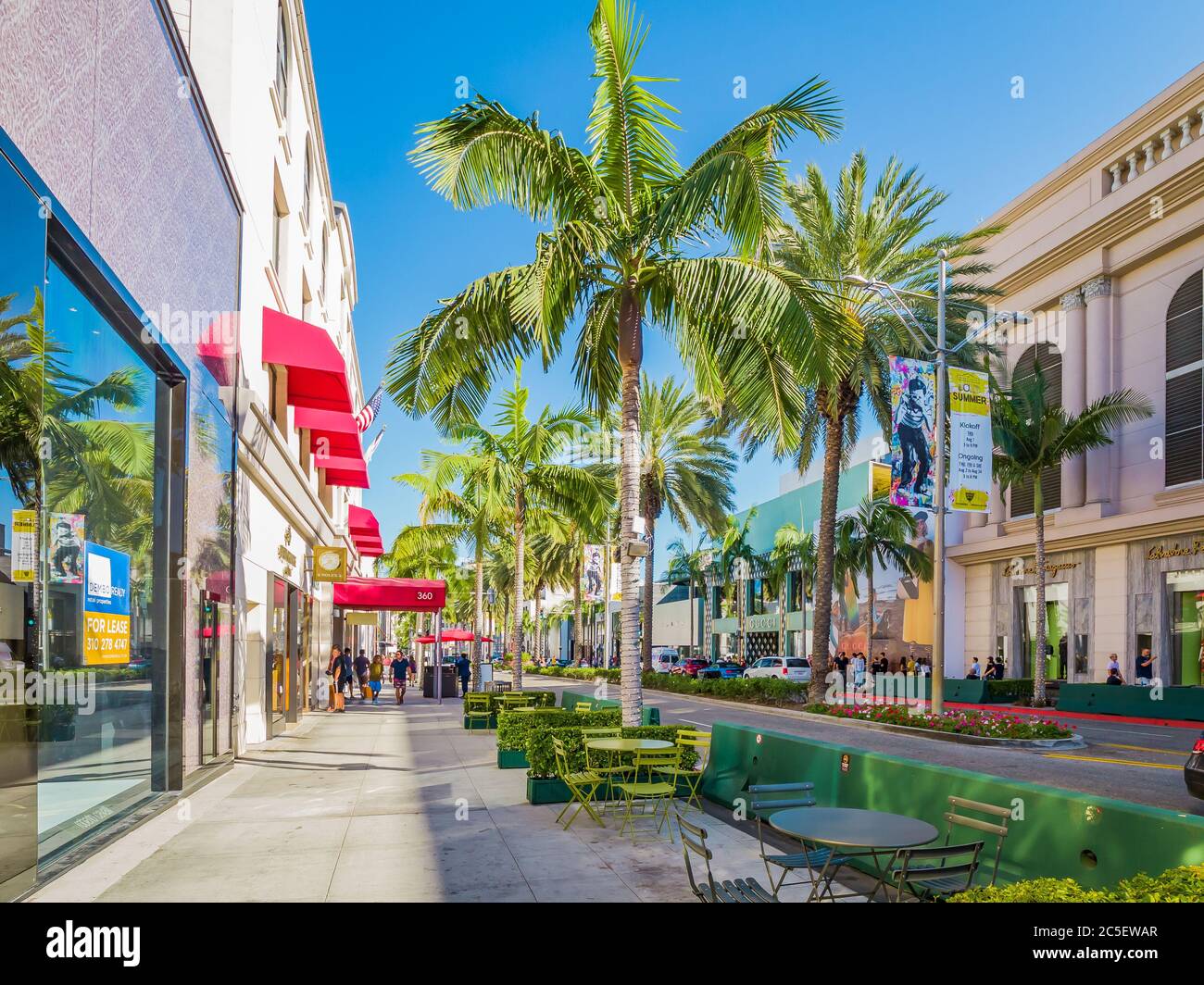 Los Angeles, California, View of Rodeo Drive during sunny day in ...