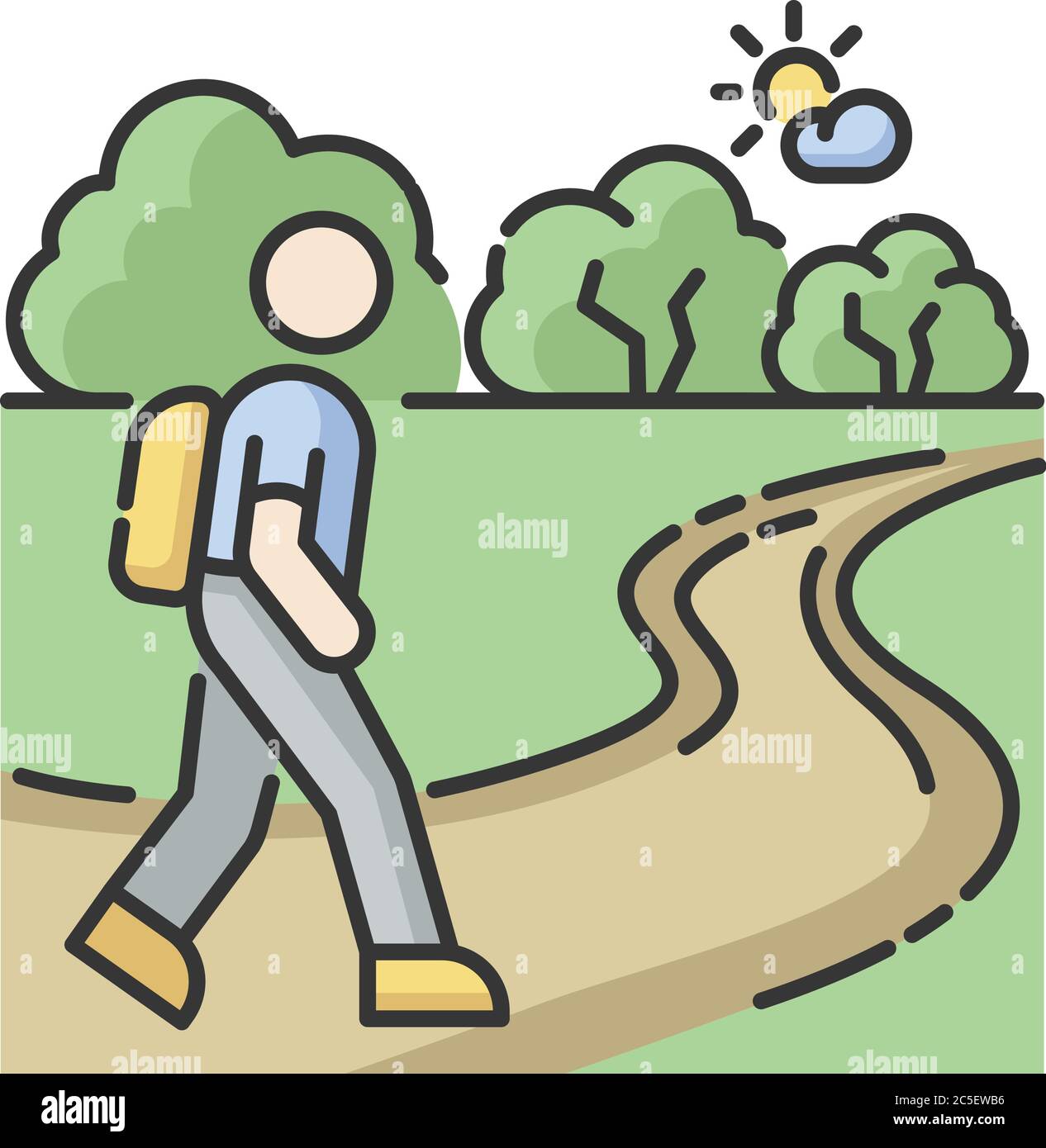 Hiking trail RGB color icon Stock Vector Image & Art - Alamy