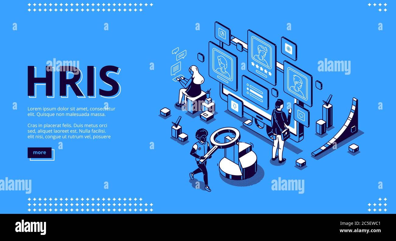 Hris isometric landing page. Human resources information system IT and ...