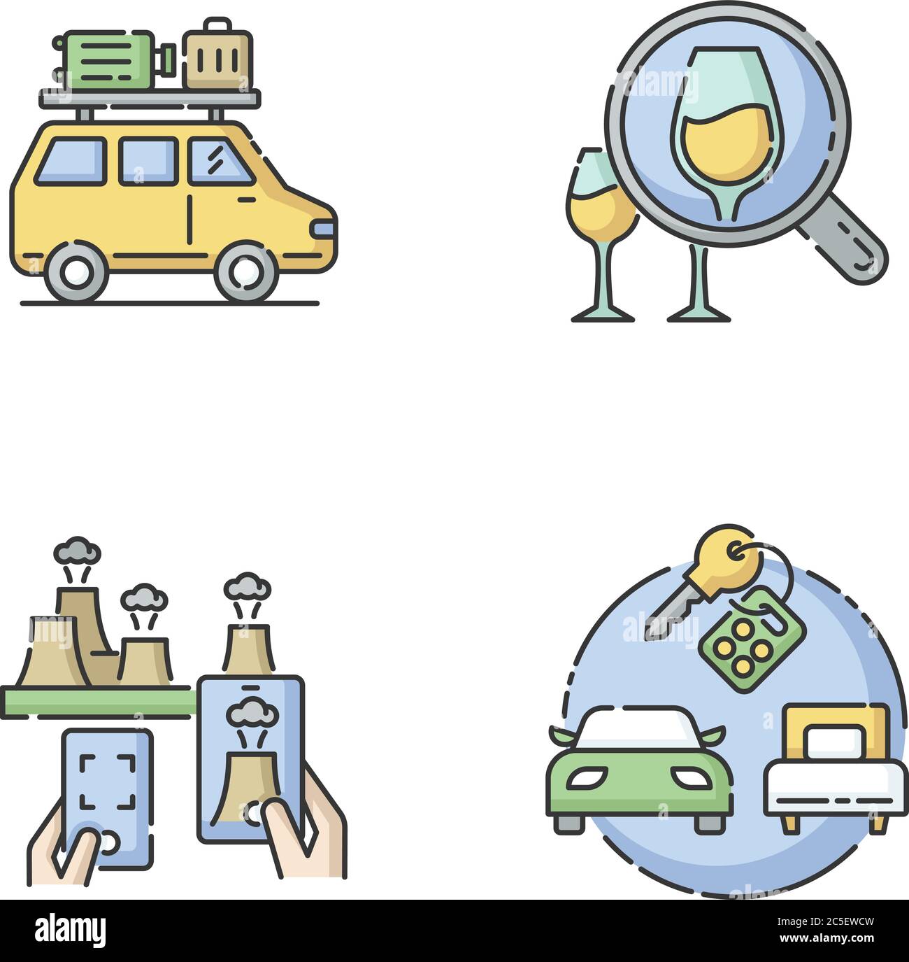 Types of tourism RGB color icons set Stock Vector Image & Art - Alamy