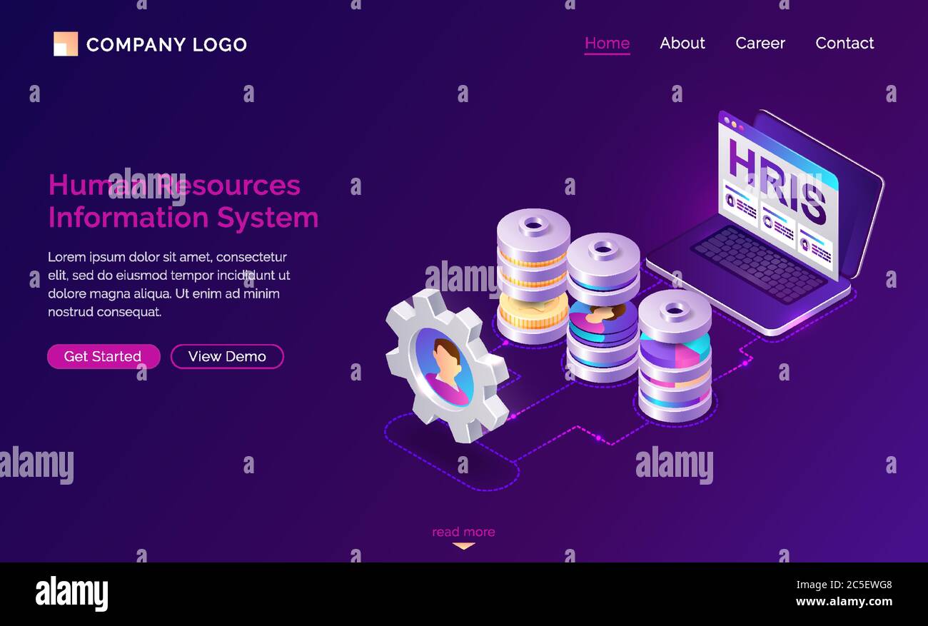 Hris isometric landing page. Human resources information system, IT and ...