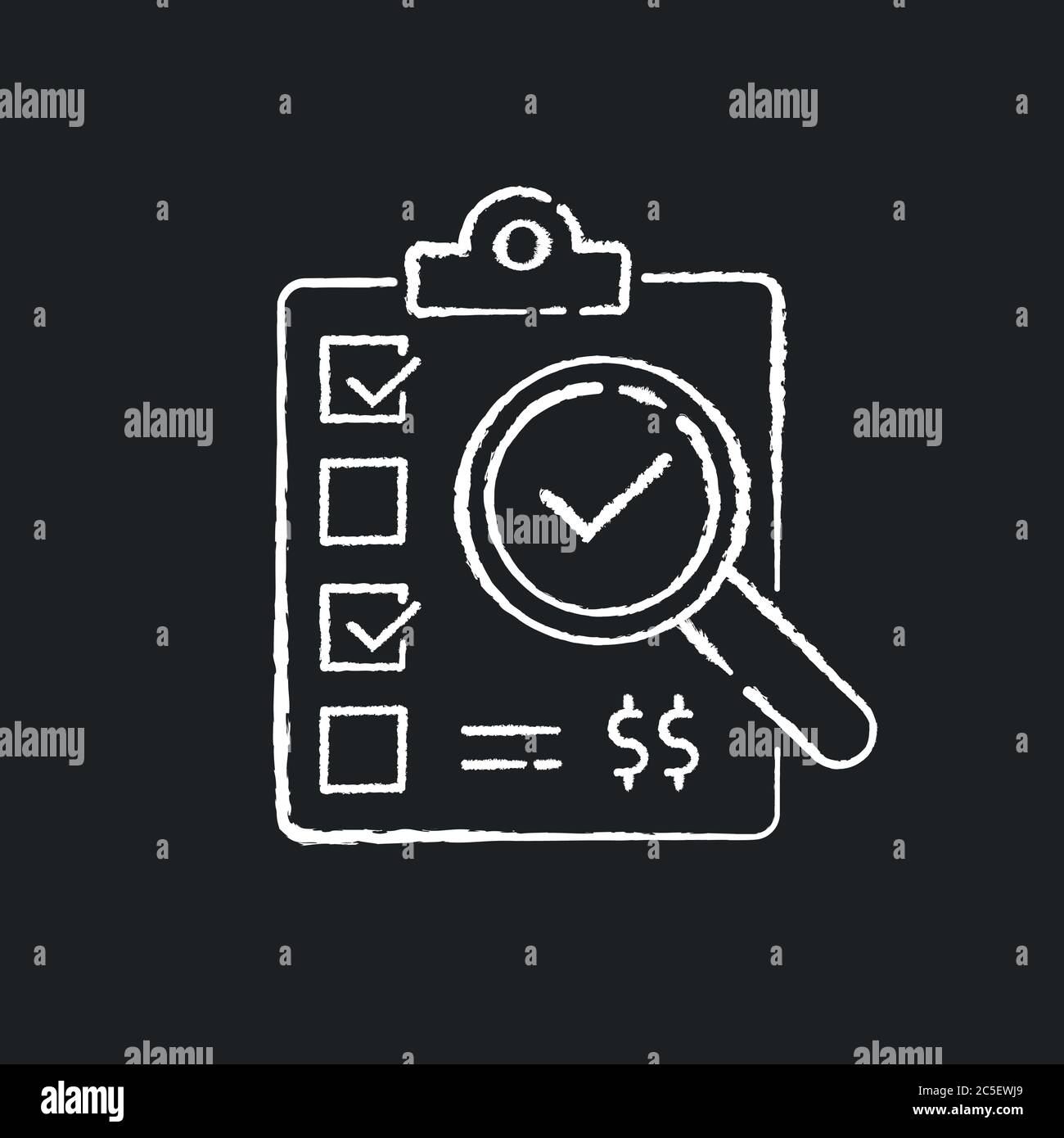 Inspection chalk white icon on black background Stock Vector Image ...
