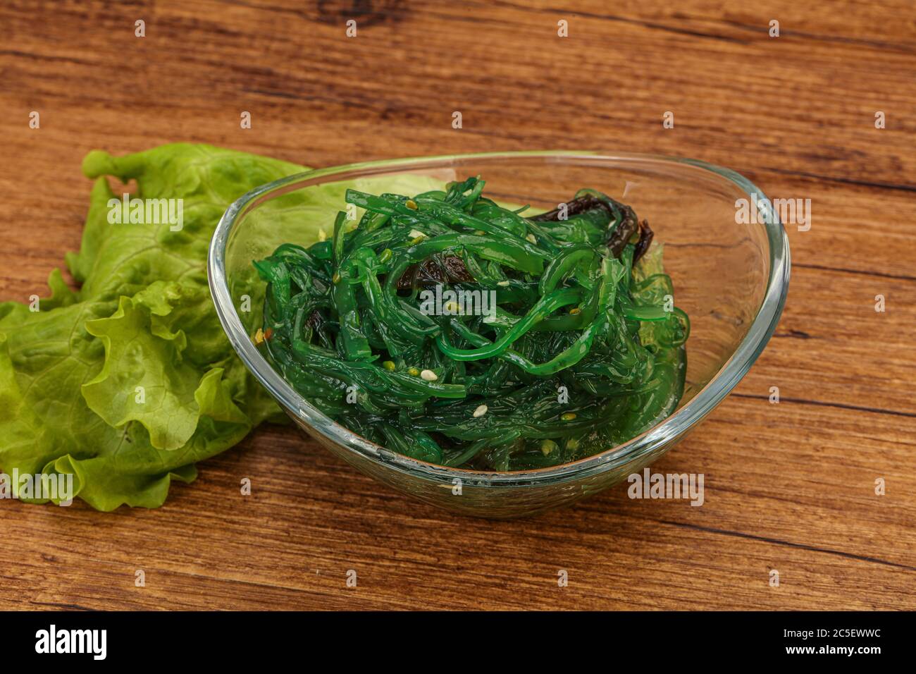 Green Chuka Seaweed Salad Isolated on White Background Top View. Wakame ...