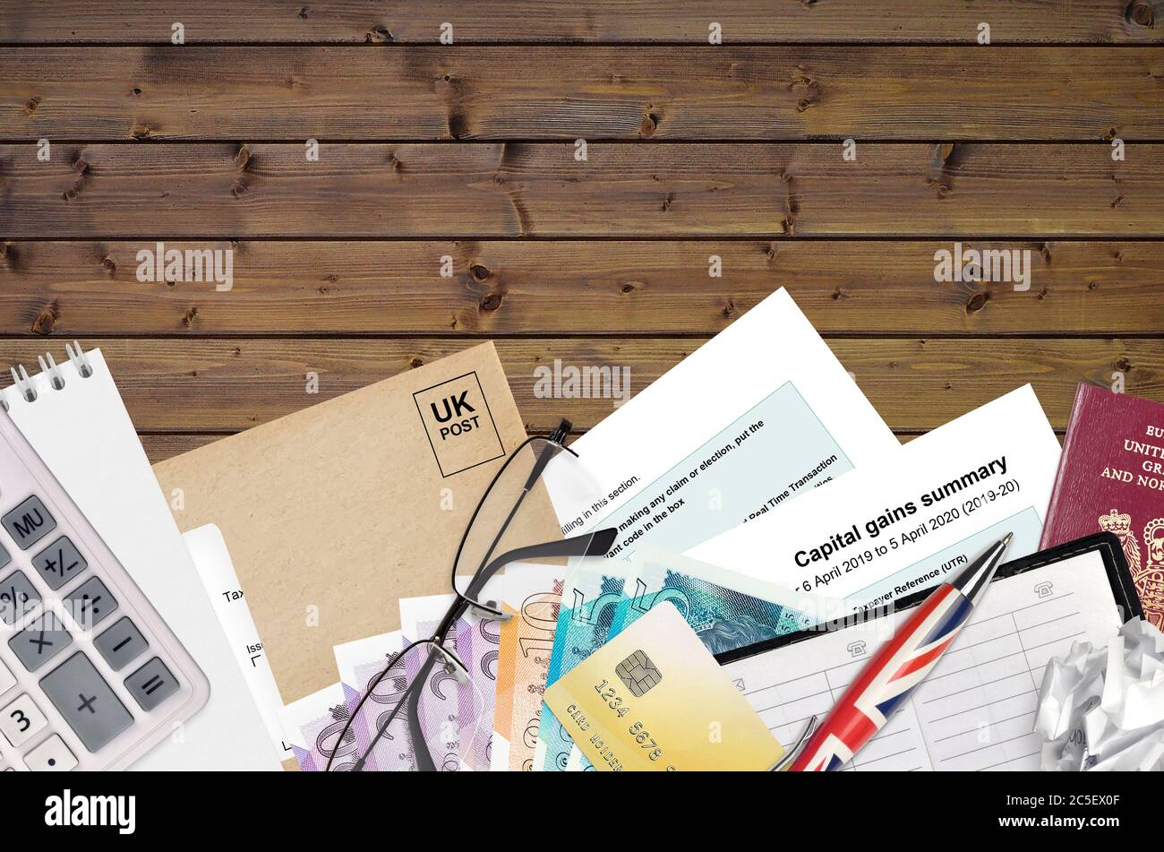 English Tax form sa107 Capital gains summary from HM revenue and ...