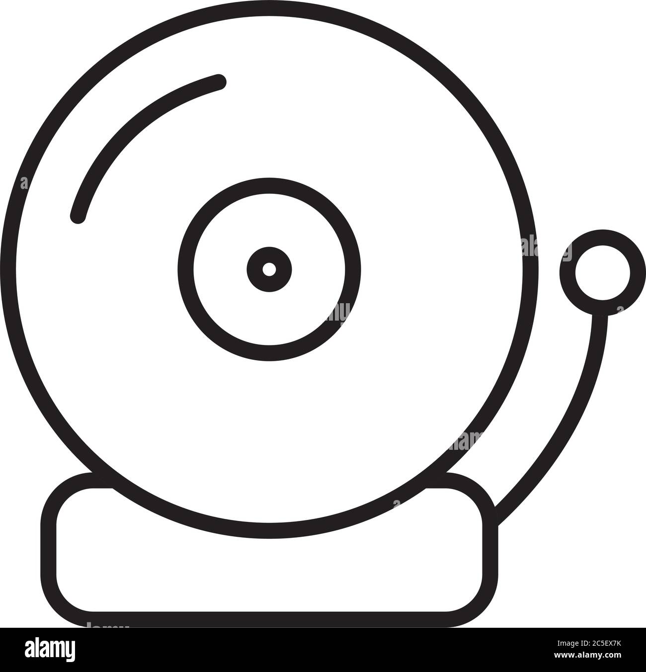 School bell line style icon design, education class lesson knowledge ...