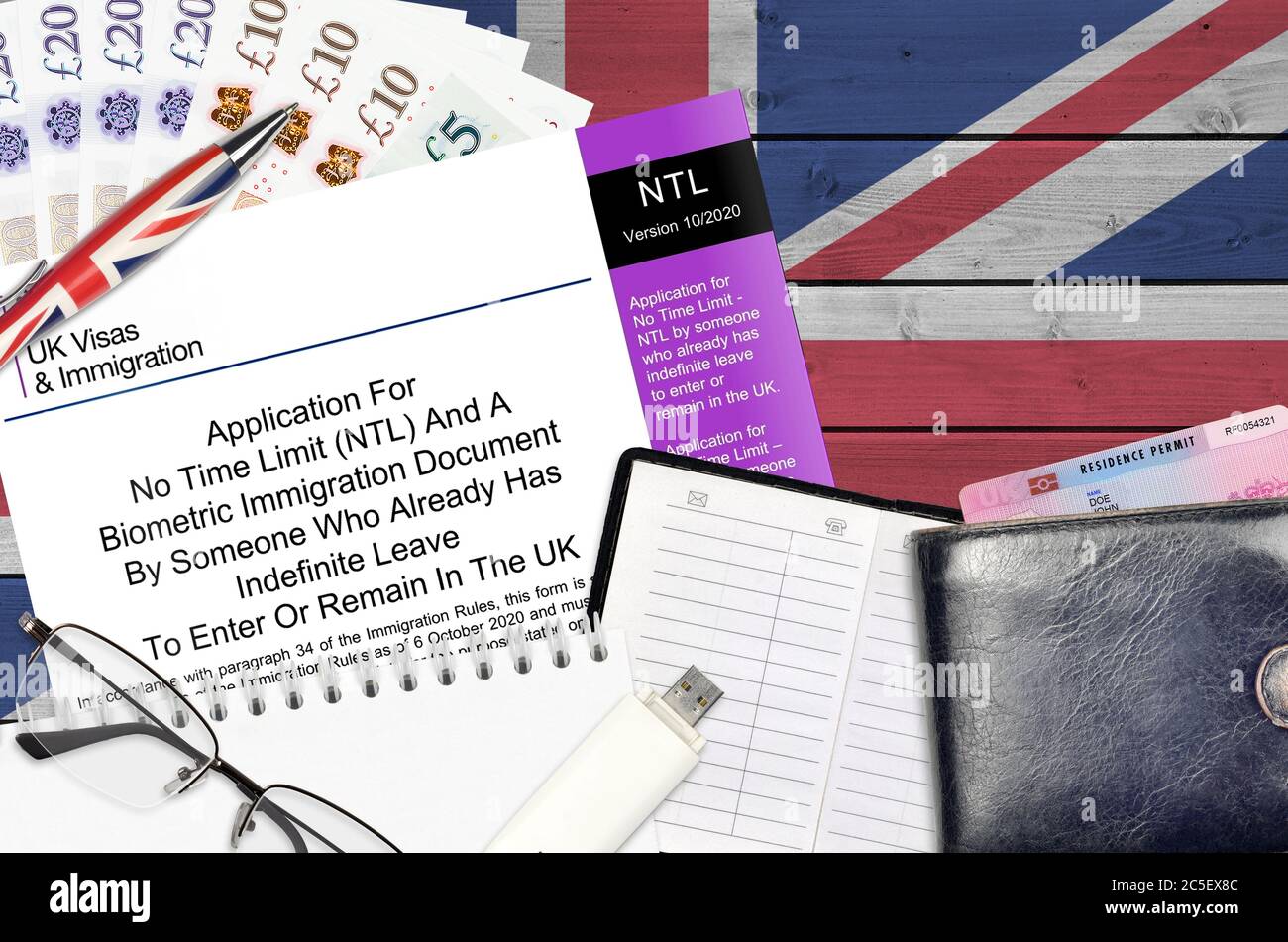 English form NTL Application for No time limit and a biometrical ...