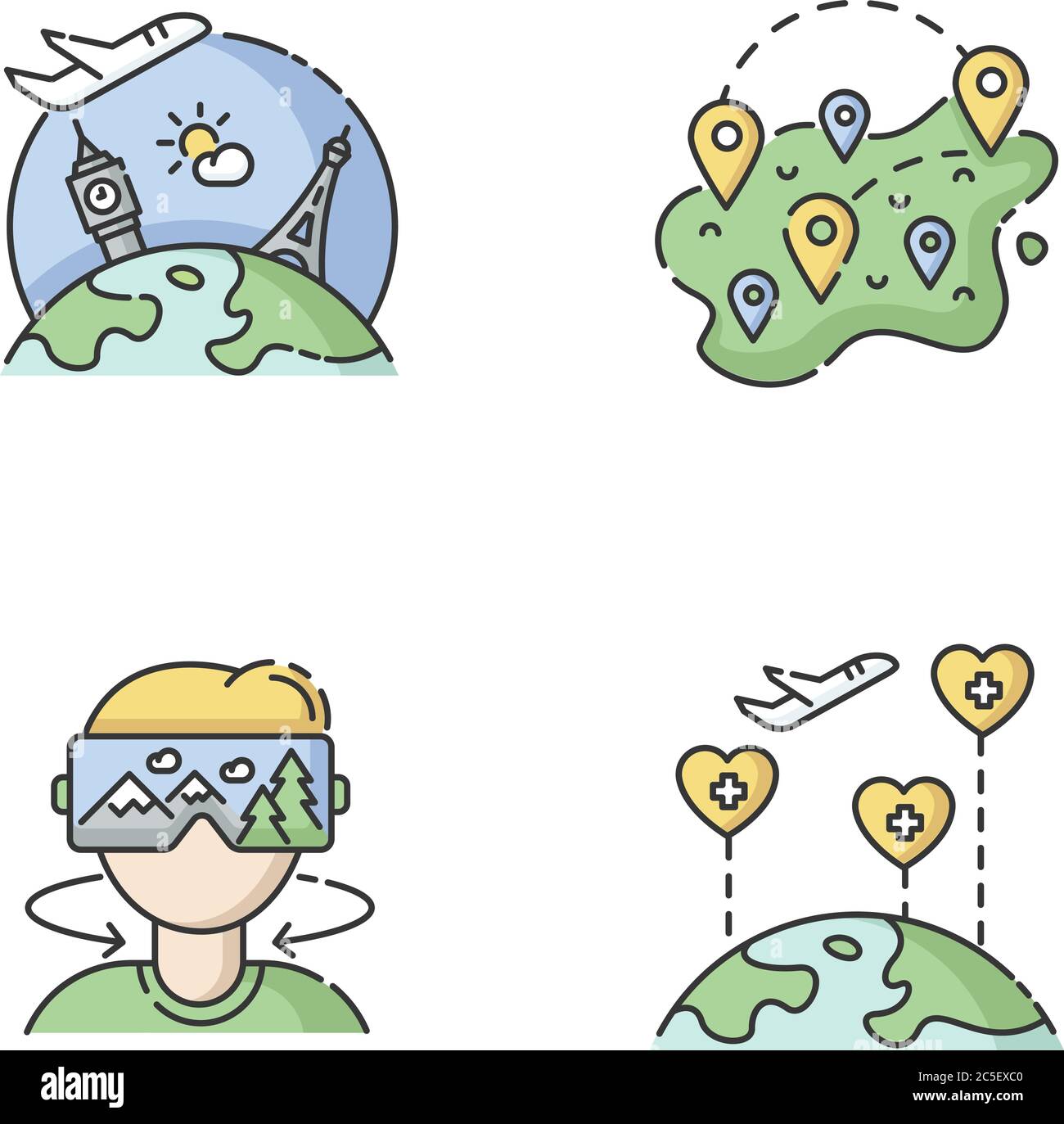 Modern tourist RGB color icons set Stock Vector Image & Art - Alamy