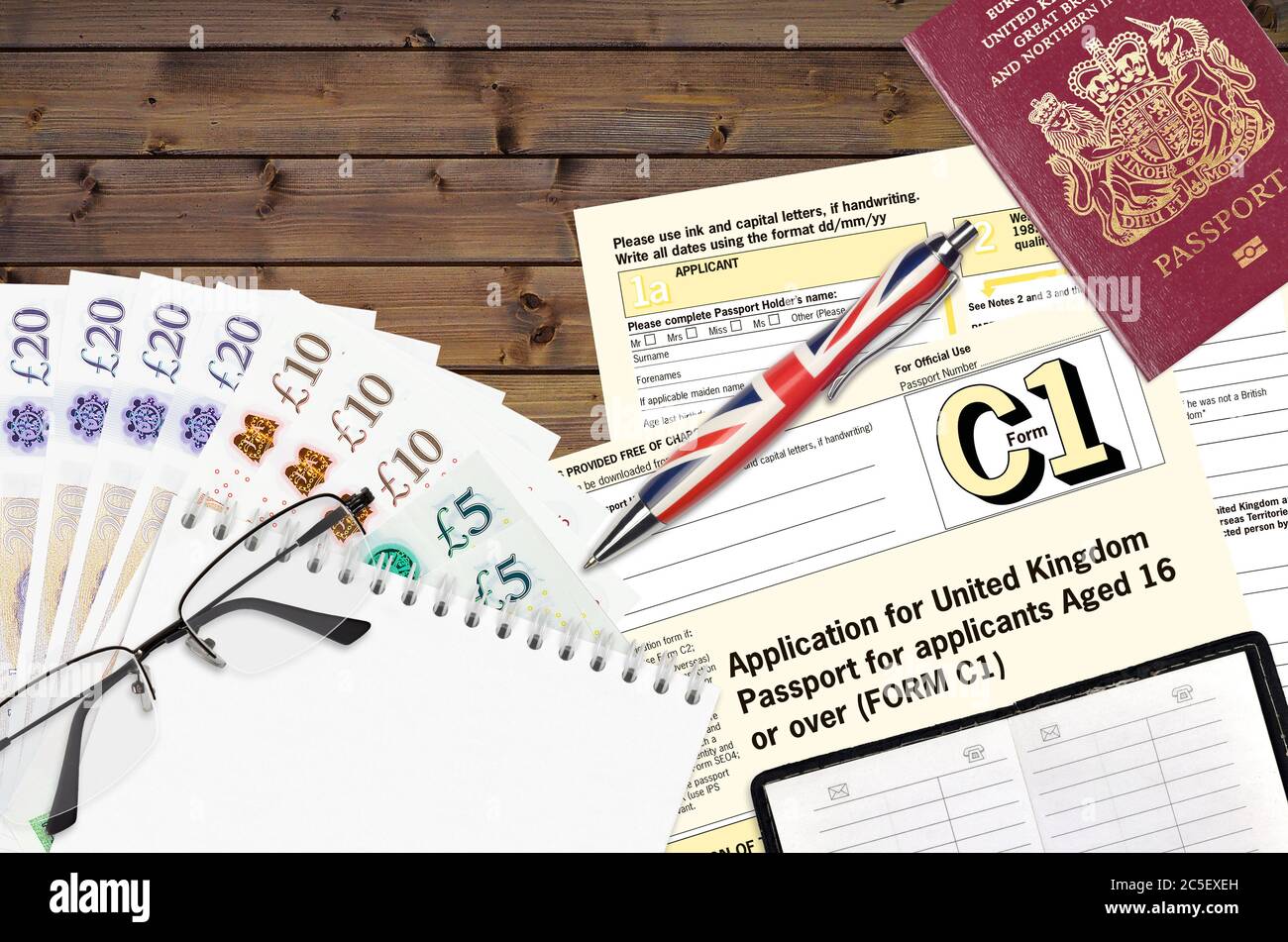 English form C1 Application for United Kingdom passport for applicants ...