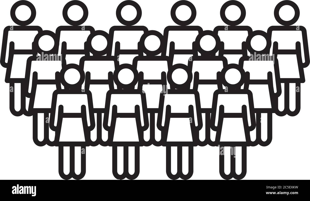 pictogram people women icon icon over white background, line style ...