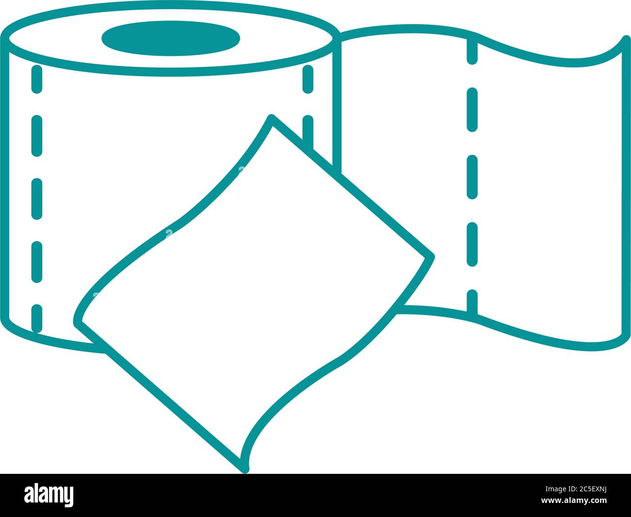 toilet roll paper cleaning hygiene vector illustration line design icon ...