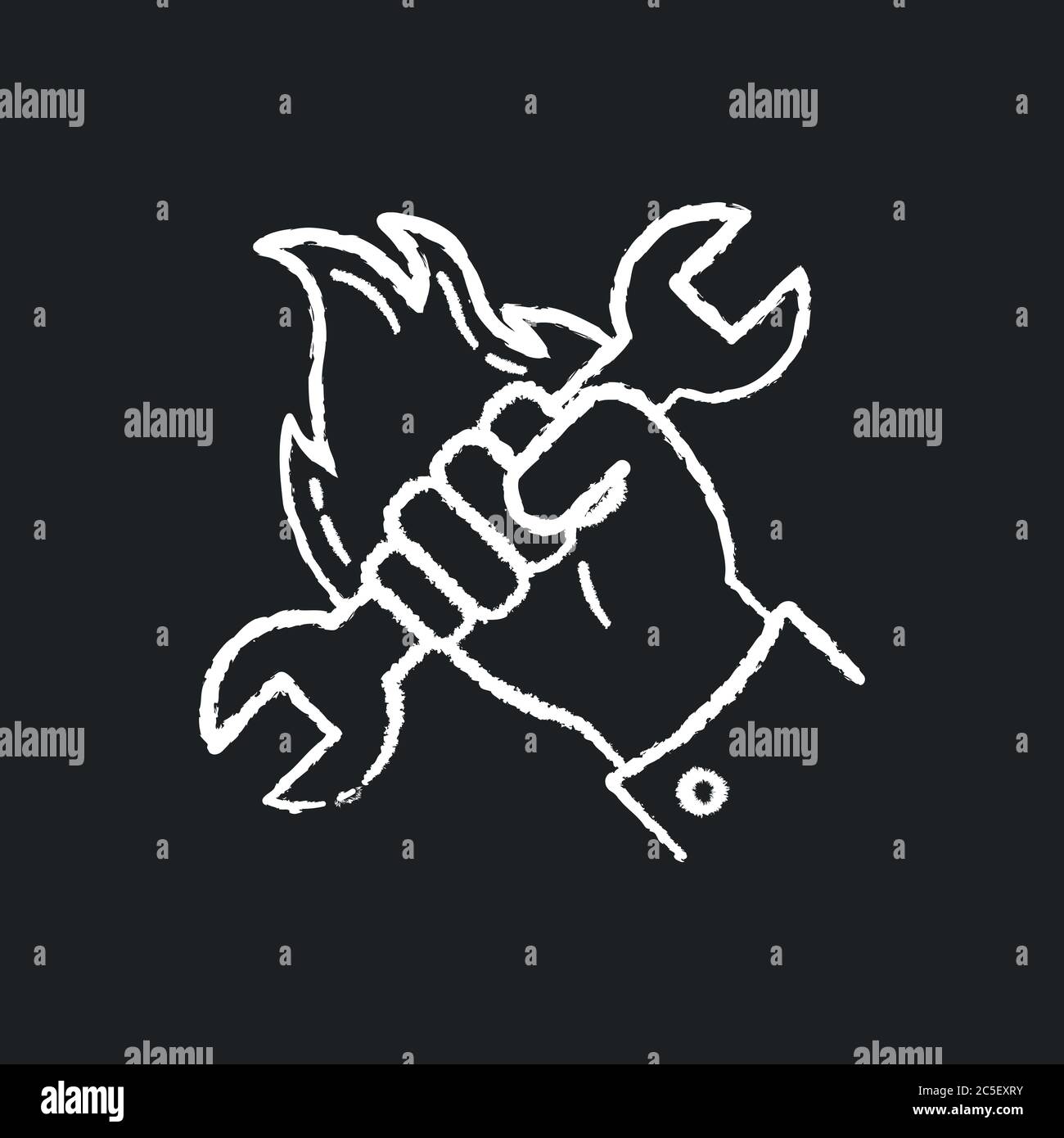 Human labor chalk white icon on black background Stock Vector Image ...
