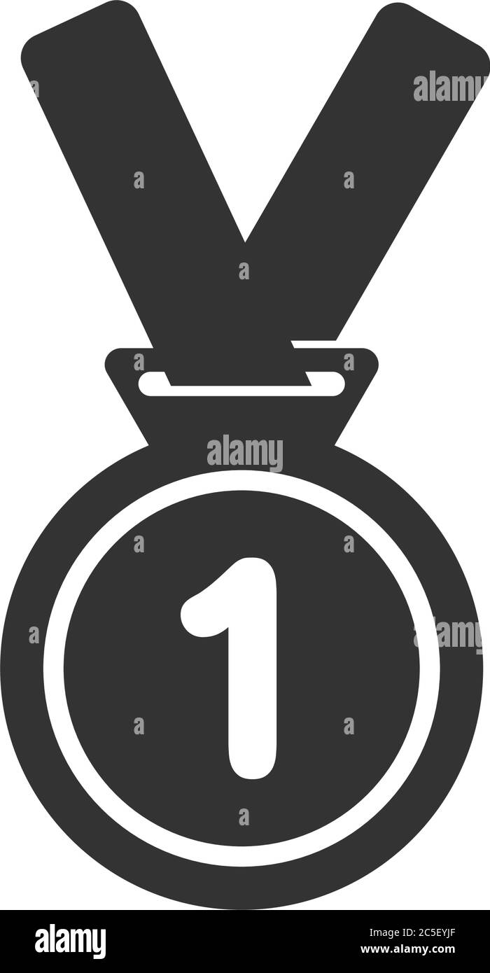 Podium Winner Medal Vector Illustration First Place Prize Icon Stock ...