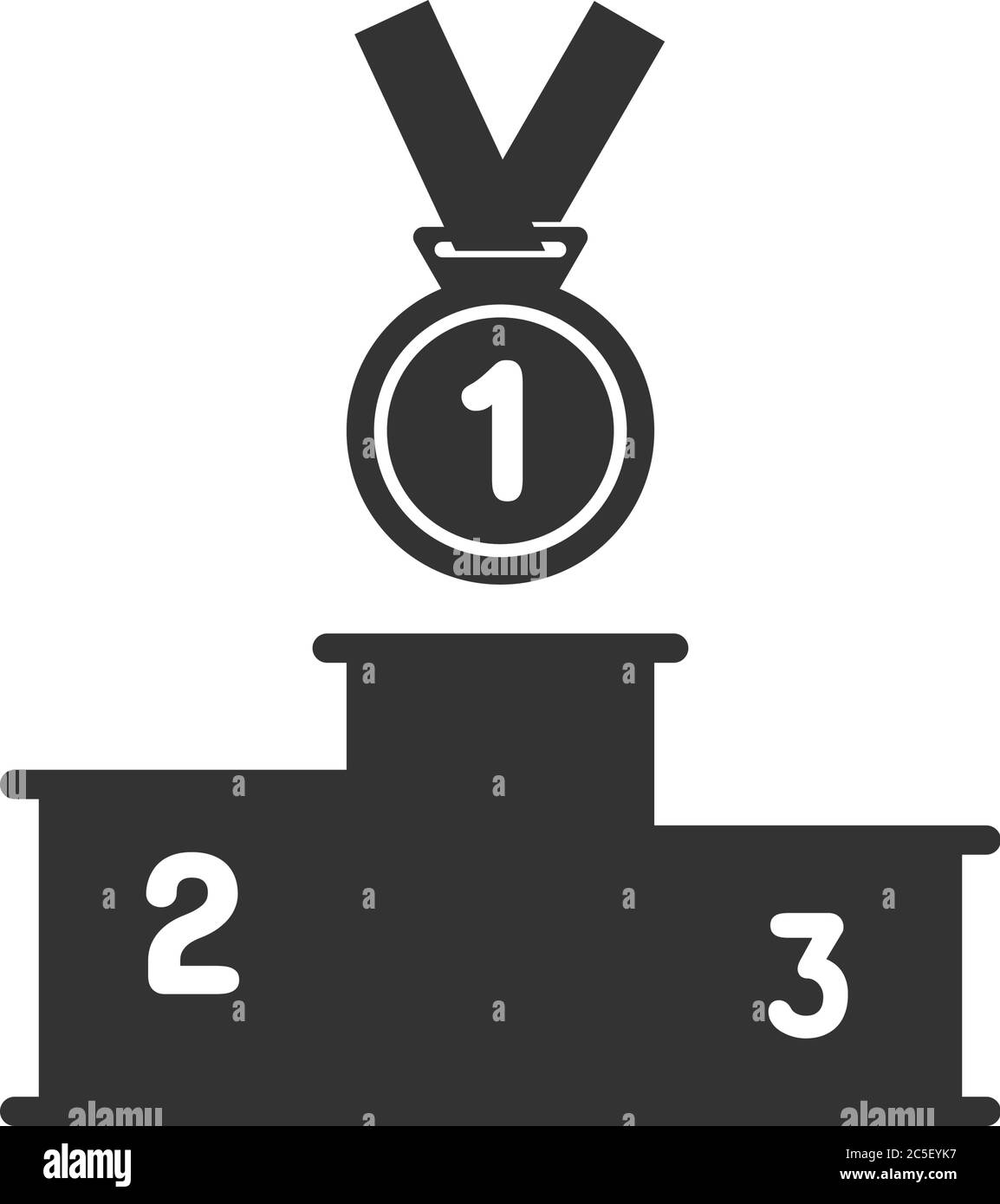 Podium Winner Medal Vector Illustration First Place Prize Icon Stock ...
