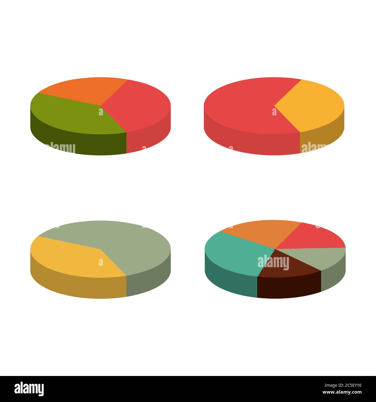 Pie chart set on white background. Infographic elements. Vector ...