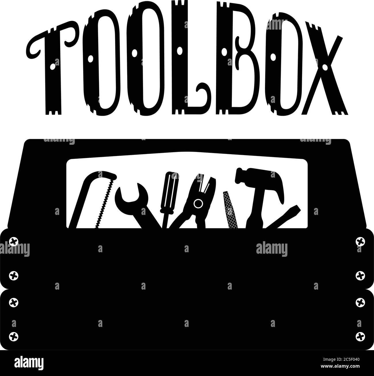 Work Tools Black Saw Wrench Hammer Screwdriver Icon Set Handyman Services Toolbox Vector ...