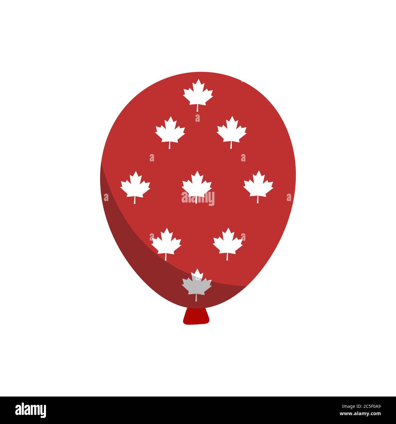 Glossy Balloons with Canada Day in trendy flat style isolated. Stock ...