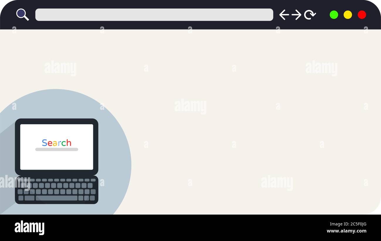 Blank web browser layout window display icon website vector ...