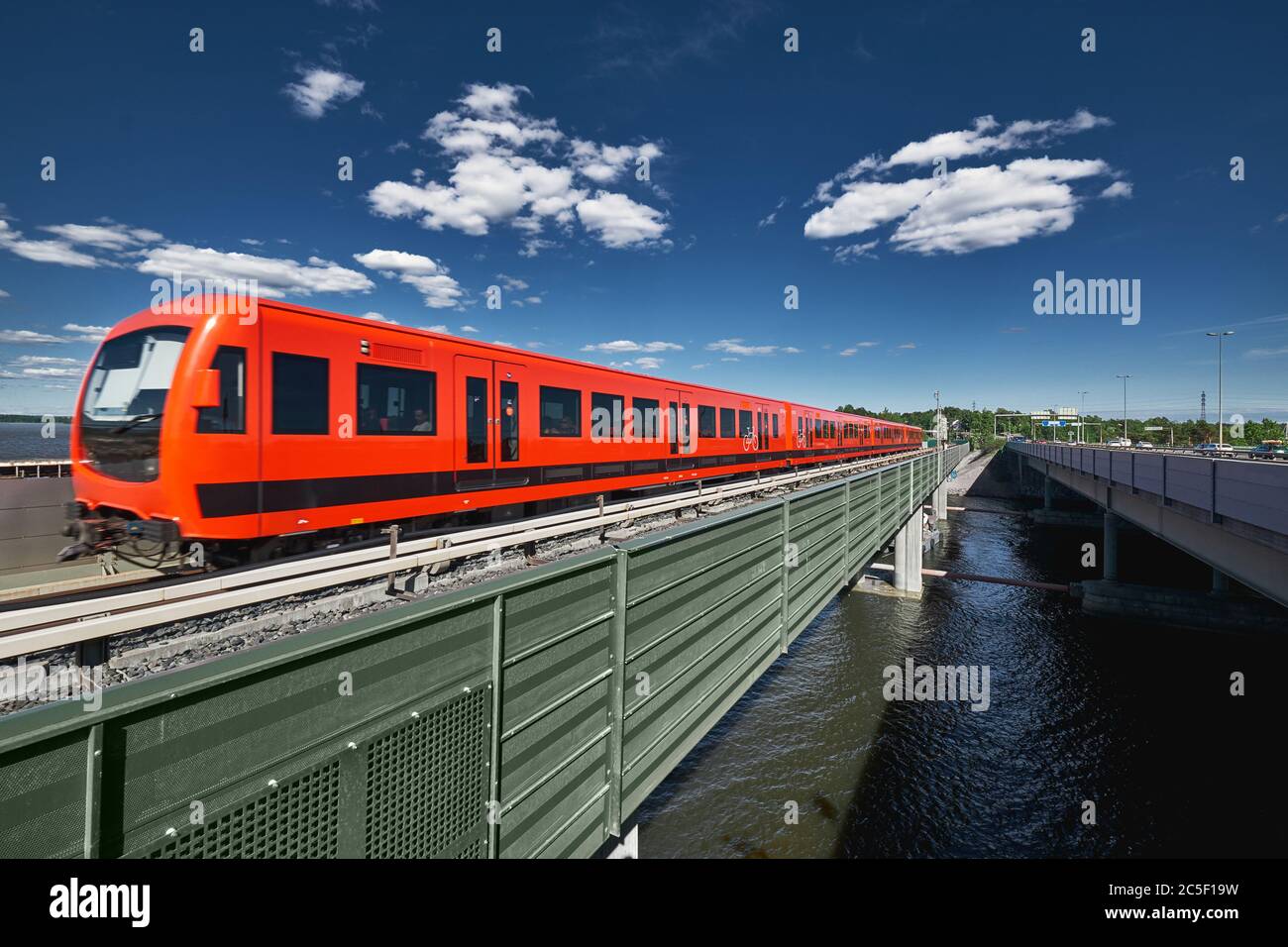 Metro train on bridge hi-res stock photography and images - Alamy