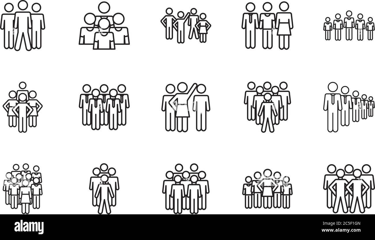 pictogram men and people icon set over white background, line style ...