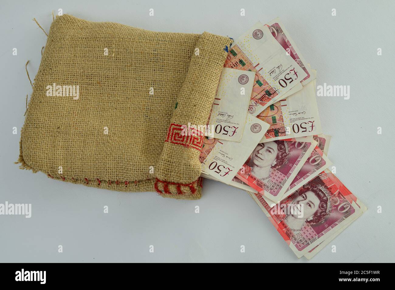 British money Fifty pound note, on white background ,Financial Concept ...