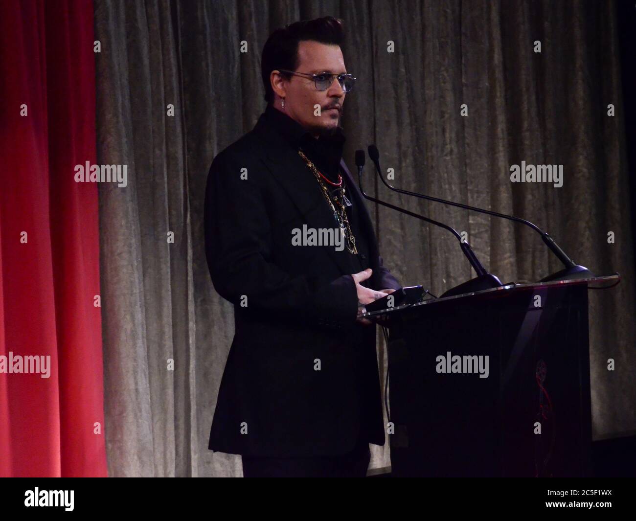 February 20, 2016, Los Angeles, California, USA: Johnny Depp on stage ...