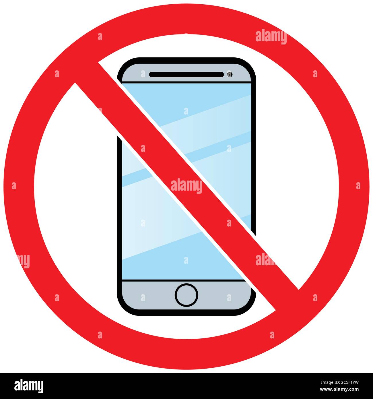 Forbidden Phone Use Sign No Smartphone Icon Vector illustration Stock ...