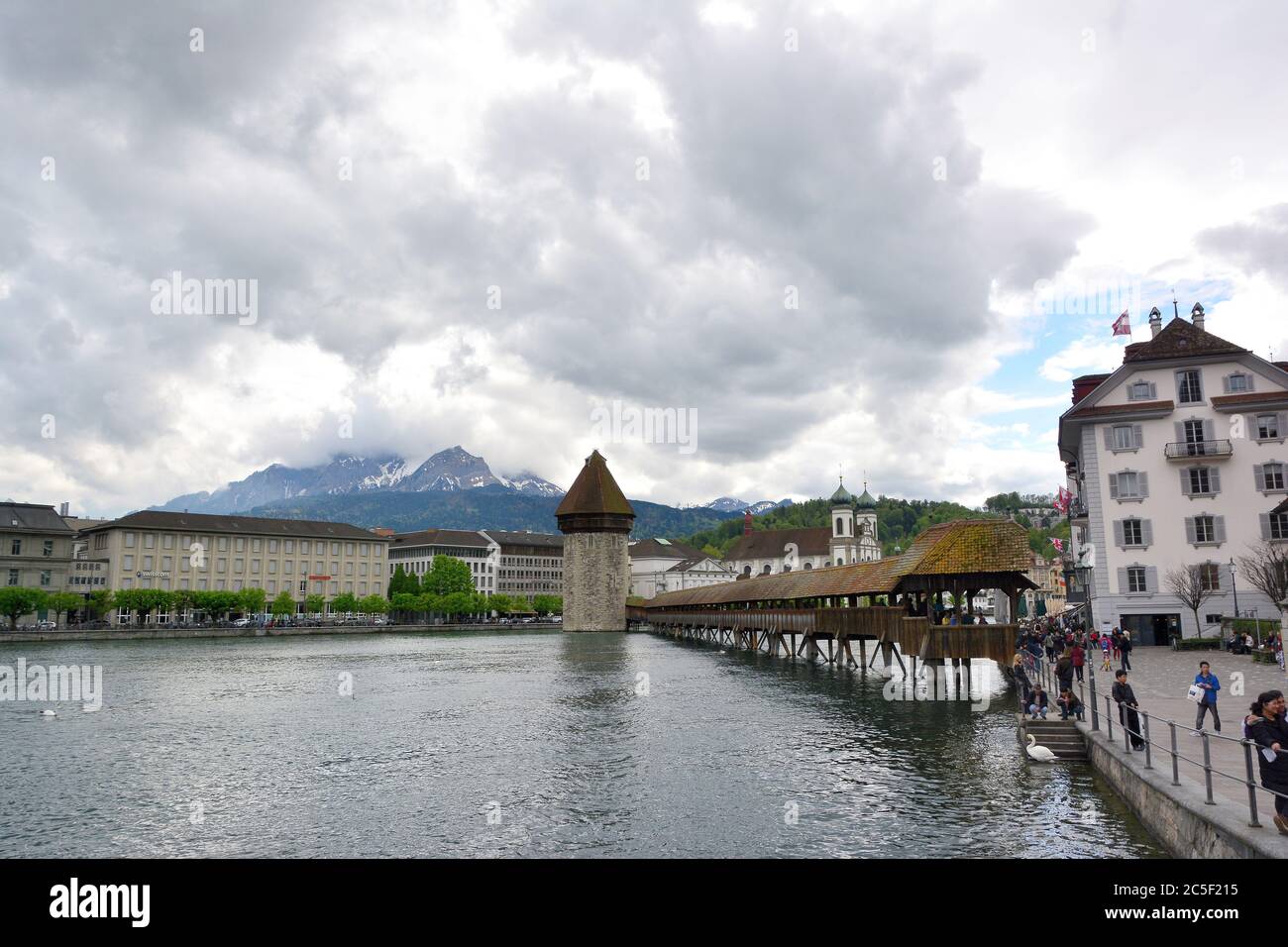 Kapellbrücke, Chapel Bridge, Covered Wooden Footbridge, Lucerne, Luzern ...