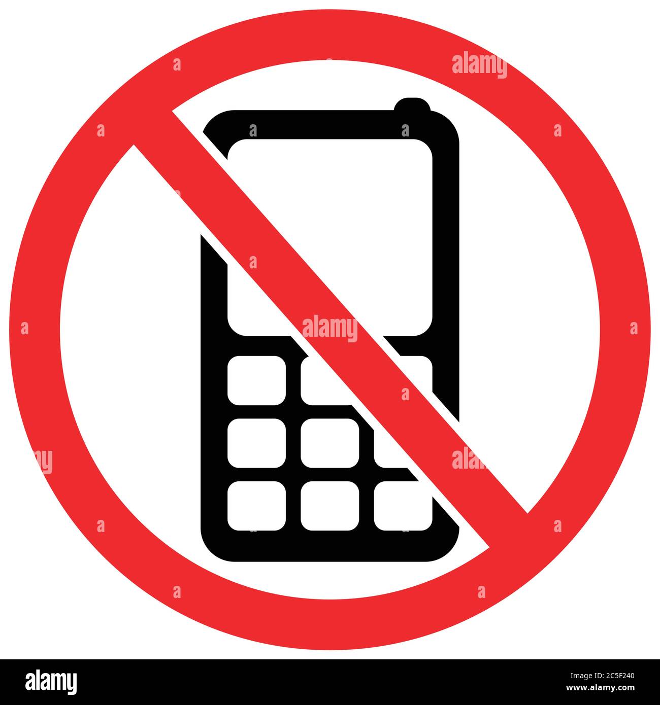 Forbidden Phone Use Sign No Smartphone Icon Vector illustration Stock ...