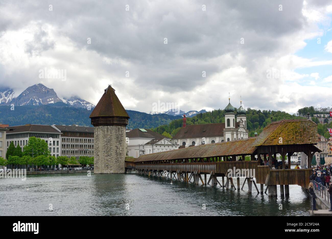 Kapellbrücke, Chapel Bridge, Covered Wooden Footbridge, Lucerne, Luzern ...
