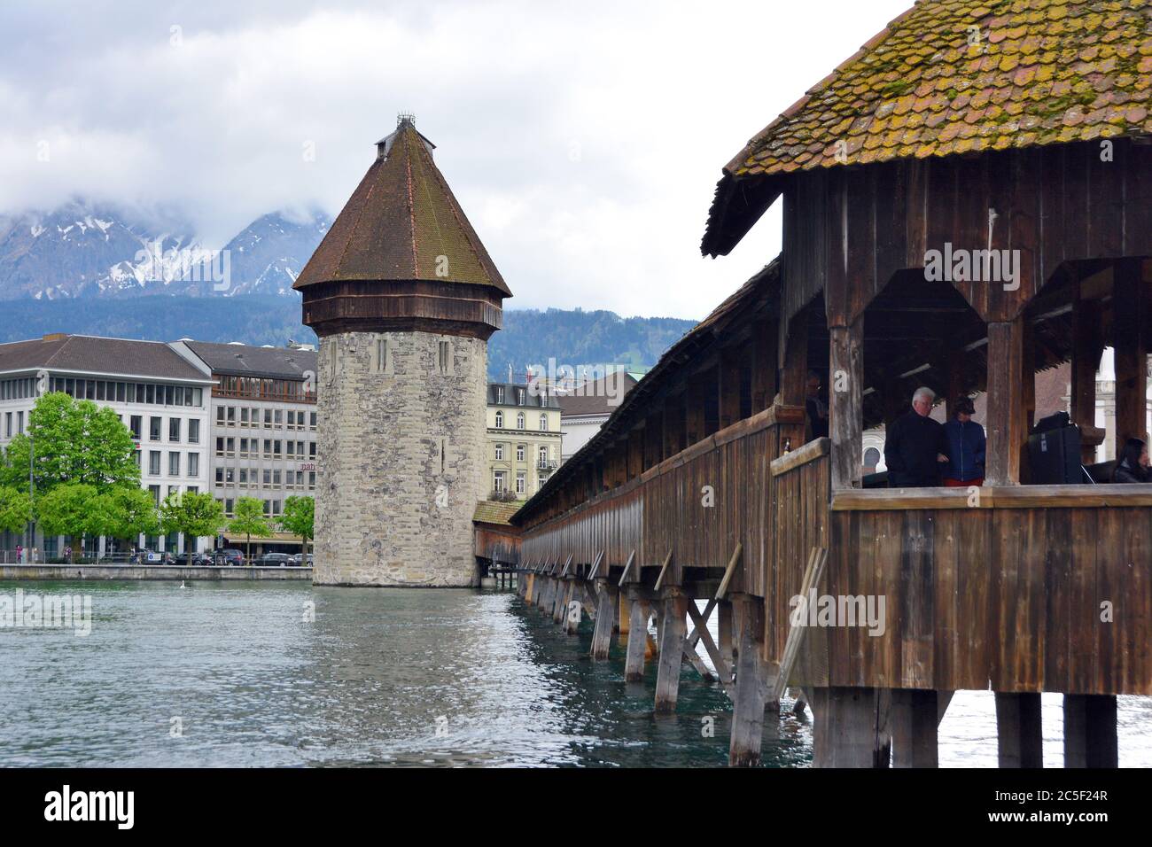 Kapellbrücke, Chapel Bridge, Covered Wooden Footbridge, Lucerne, Luzern ...